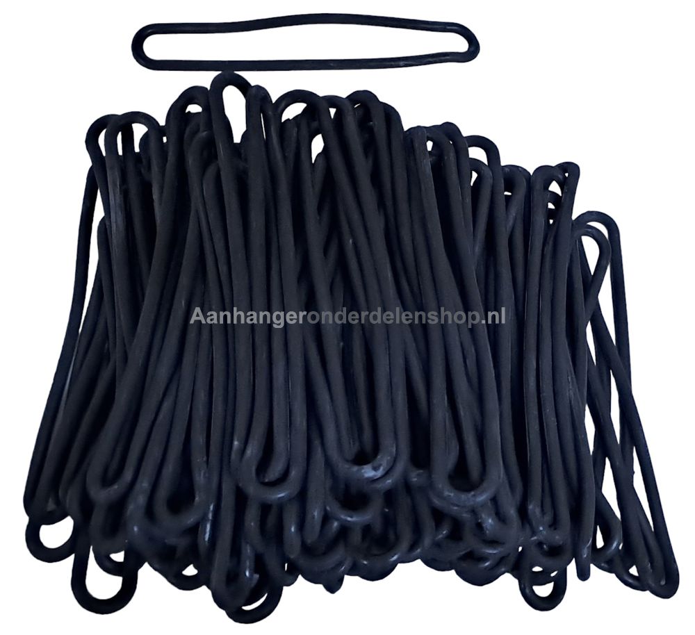 Zeil Elastiek, Spanrubber 25CM 100 Stuks | Aanhangeronderdelenshop.nl
